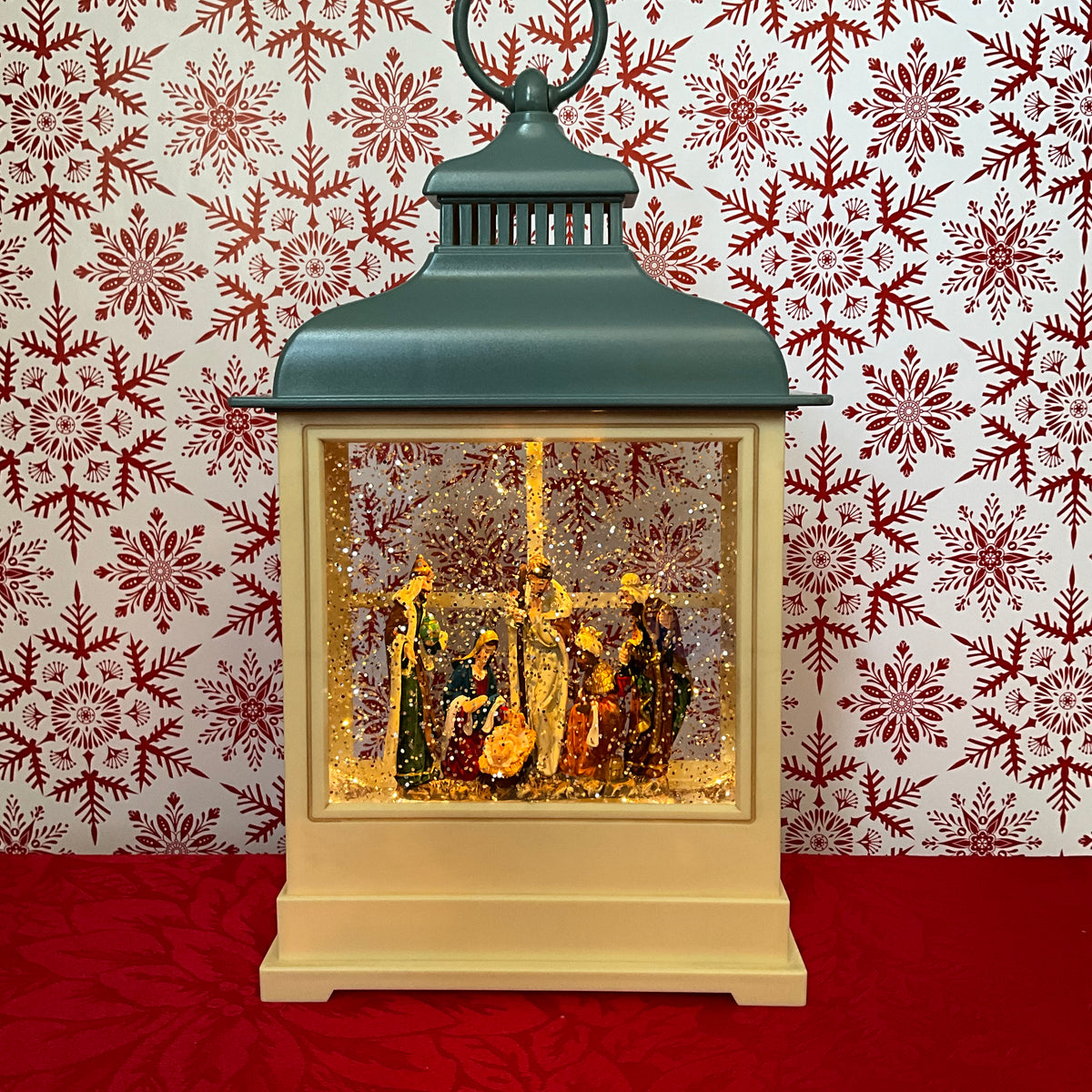 Nativity Glitter Lantern LED – The Christmas Wreath Company