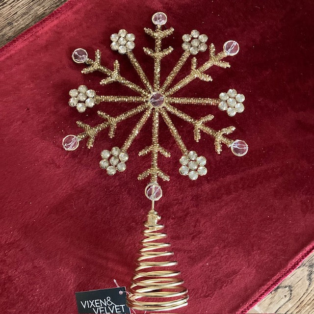 Gold Beaded Tree Topper – The Christmas Wreath Company