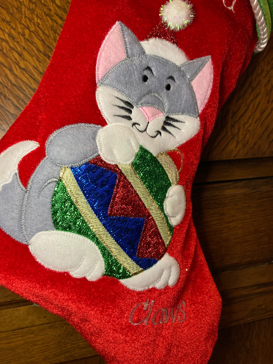 Santa Claws Cat Stocking – The Christmas Wreath Company